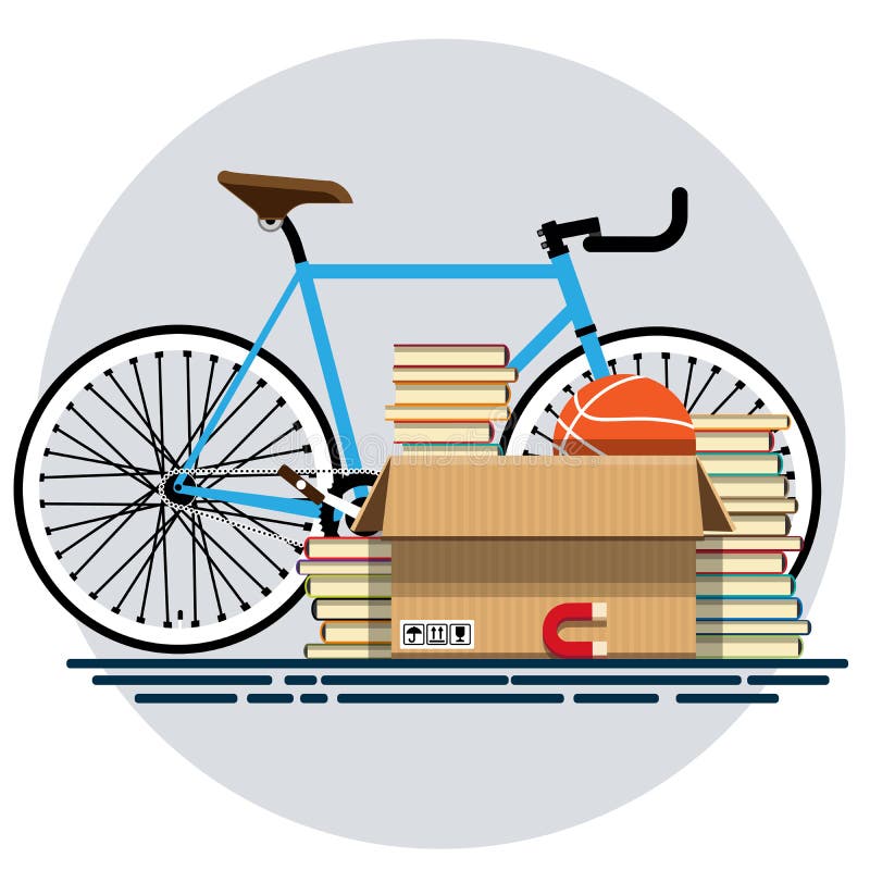 Illustration of a Cardboard Box with Old Things Stock Vector ...