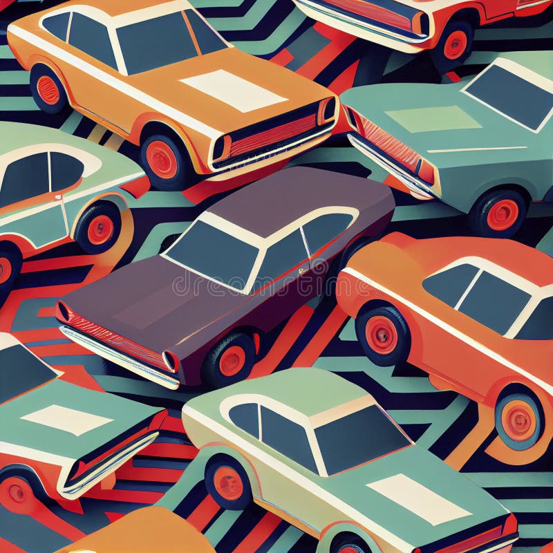 Illustration of Cars Pattern, Generative AI Stock Illustration ...