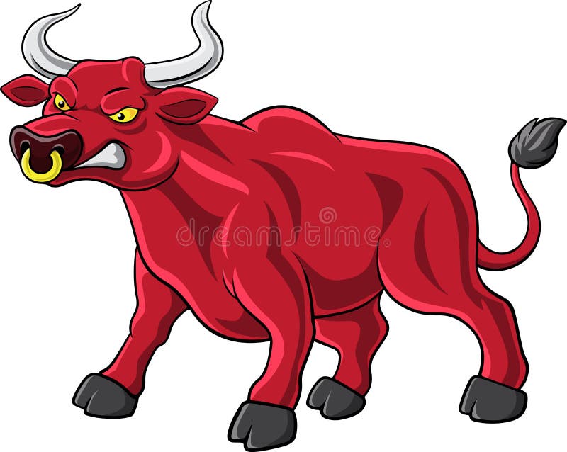 Cartoon Angry Red Bull Mascot Stock Vector - Illustration of angry ...