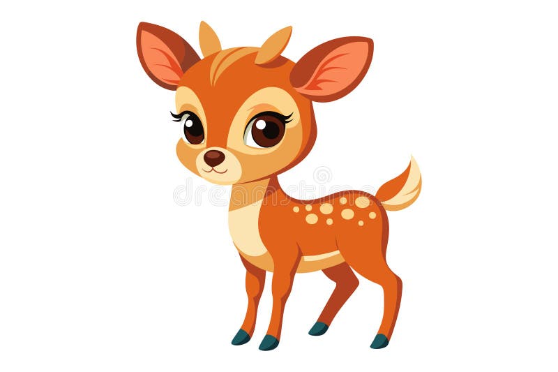 Illustration of Cartoon Baby Deer Stock Vector - Illustration of forest ...