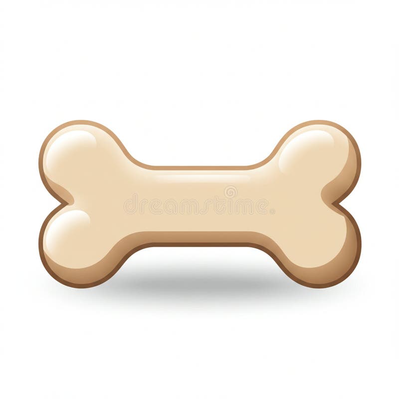 Illustration of a Cartoon Bone with a Glossy Appearance. it Features ...