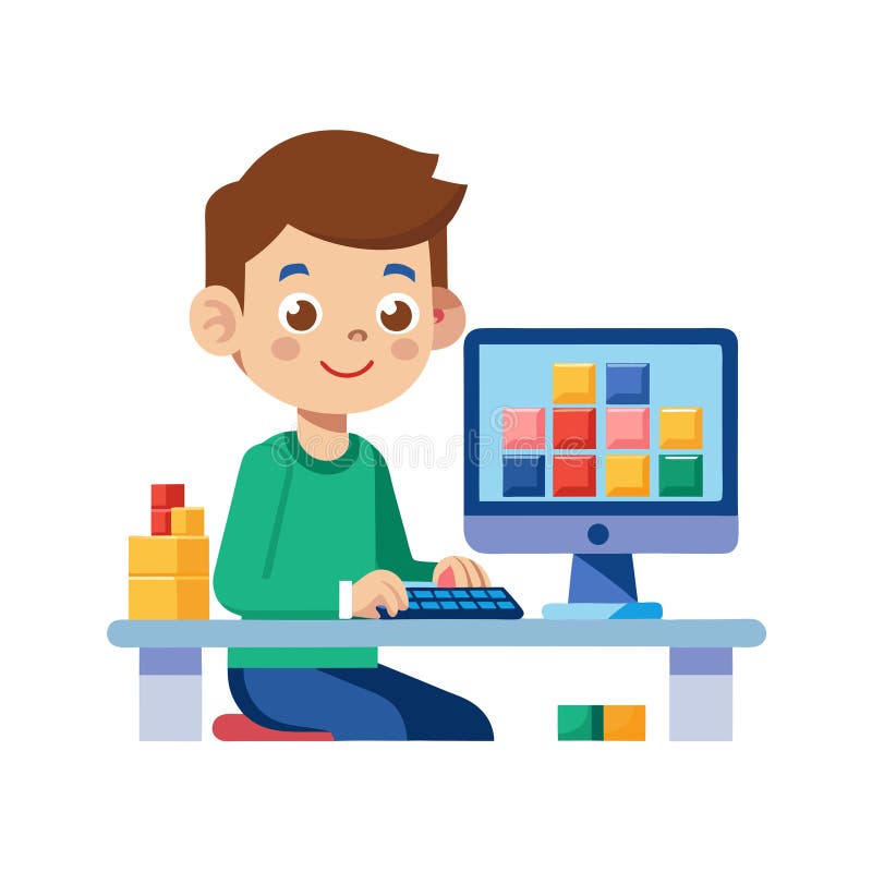 Cartoon Illustration Computer Stock Illustrations – 343,018 Cartoon ...