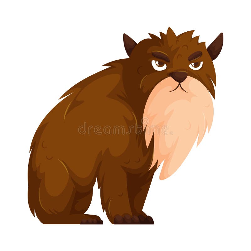 Illustration of a Cartoon Brown Bear with a Grumpy Expression ...