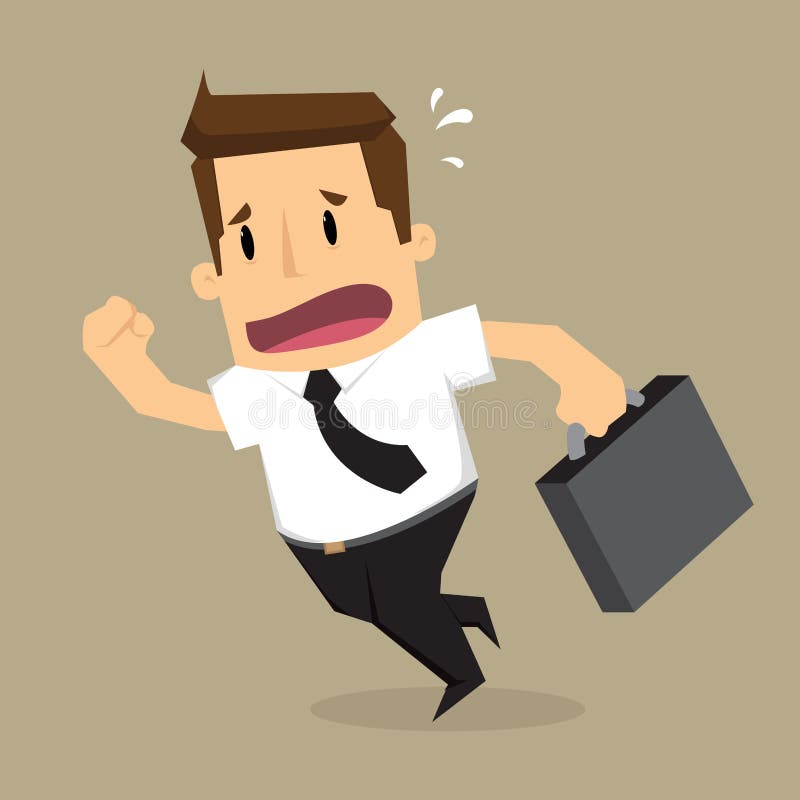 Illustration of Cartoon Businessman in Rush Hours Stock Vector ...