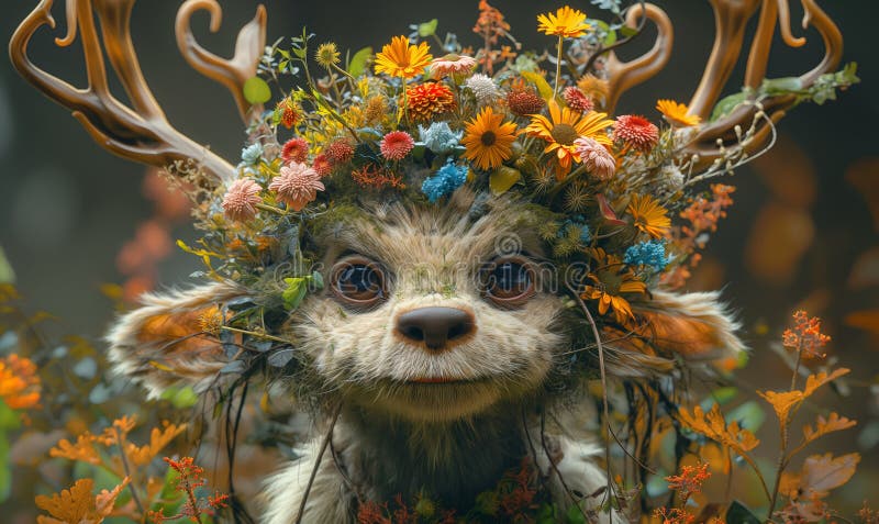 Illustration, Cartoon, for Children Forest Spirit in the Forest. Stock ...