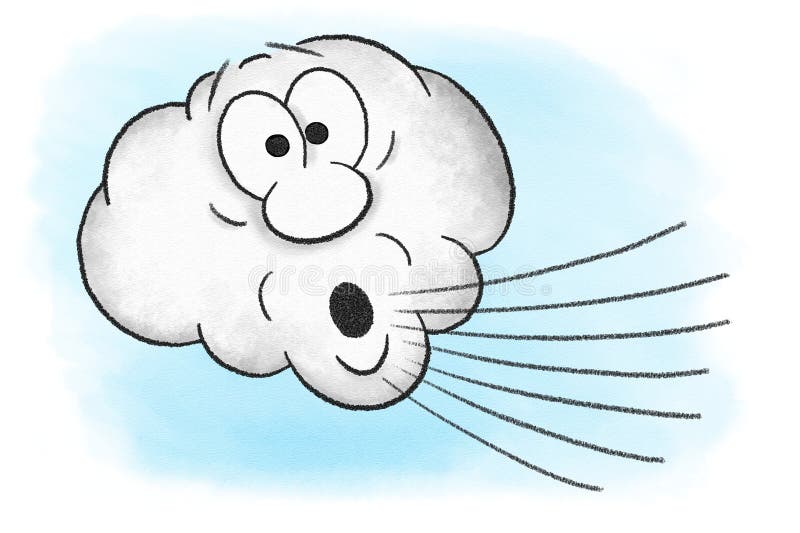 Cloud Face Blowing Wind Drawing