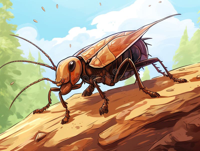 Cartoon cockroach stock illustration. Illustration of scared - 294987688