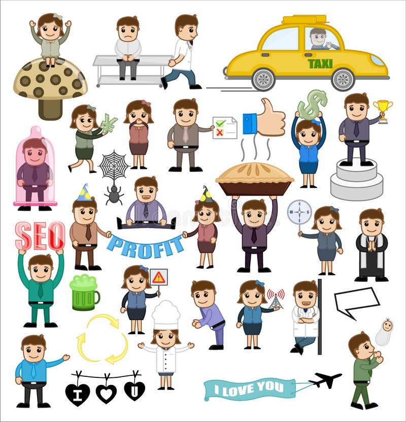 Illustration of Cartoon Concepts Set Stock Vector - Illustration of ...