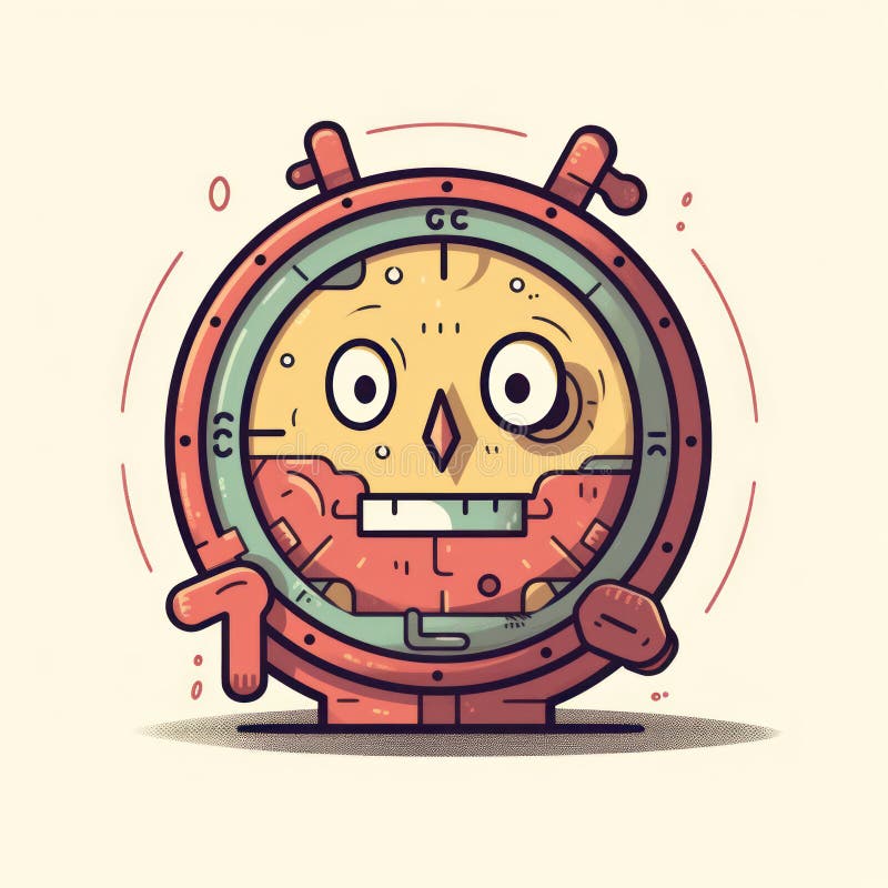 Illustration of a Cartoon Desktop Clock. Generative AI. Stock ...