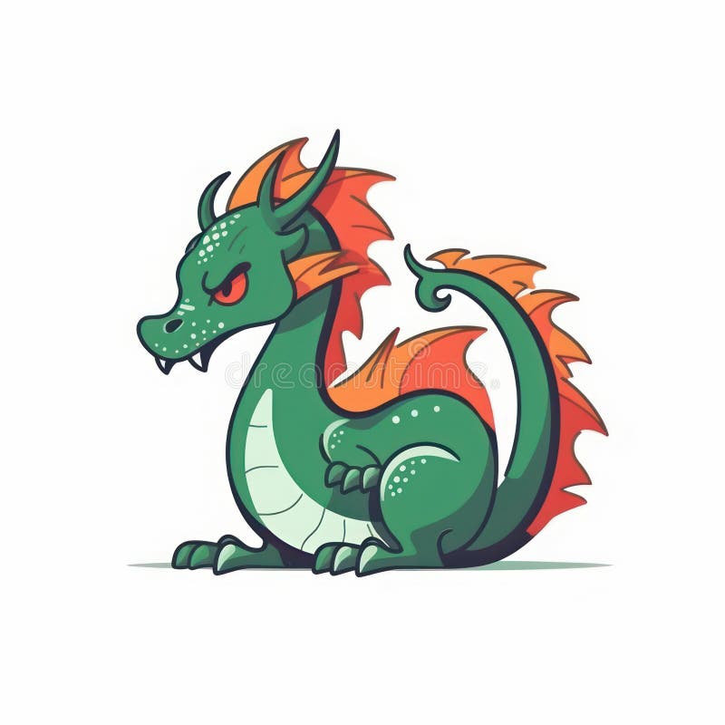 Illustration of a Cartoon of a Dragon. Stock Illustration ...
