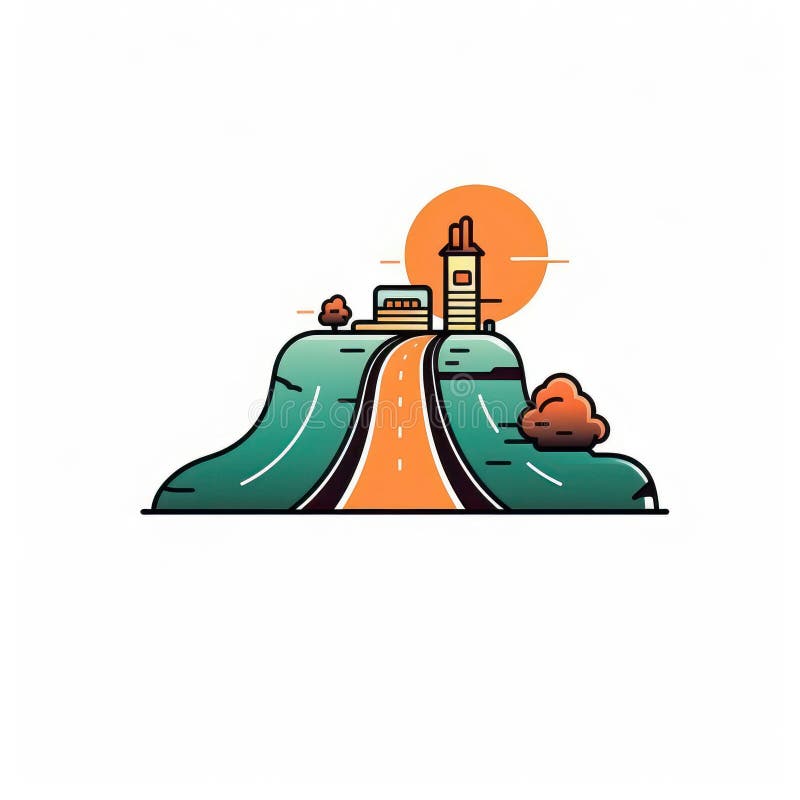 Illustration of a Cartoon Drawing of a Road. Stock Illustration ...