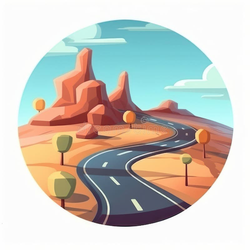 Illustration of a Cartoon Drawing of a Road. Stock Illustration ...