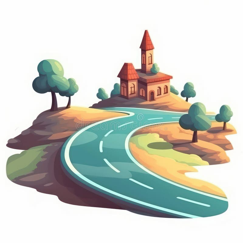 Illustration of a Cartoon Drawing of a Road. Stock Illustration ...