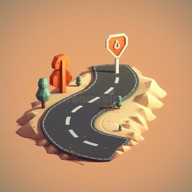 Illustration of a Cartoon Drawing of a Road. Stock Illustration ...