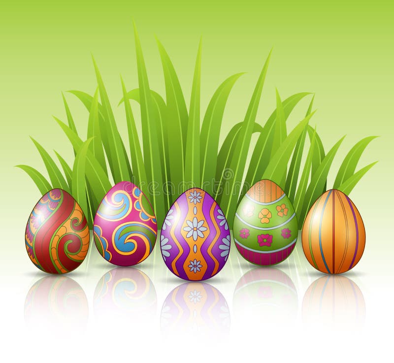 Cartoon Easter Bunny Carrying a Basket Full of Eggs Stock Vector ...