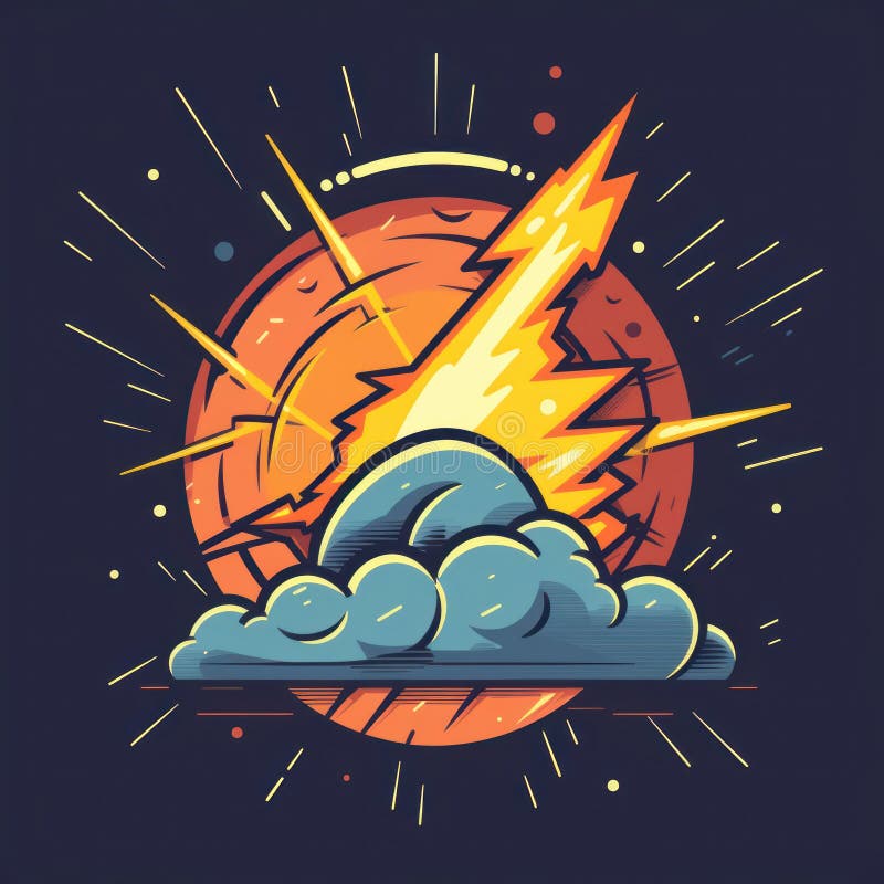 Illustration of a Cartoon of an Electric Lightning Bolt. Generative AI ...