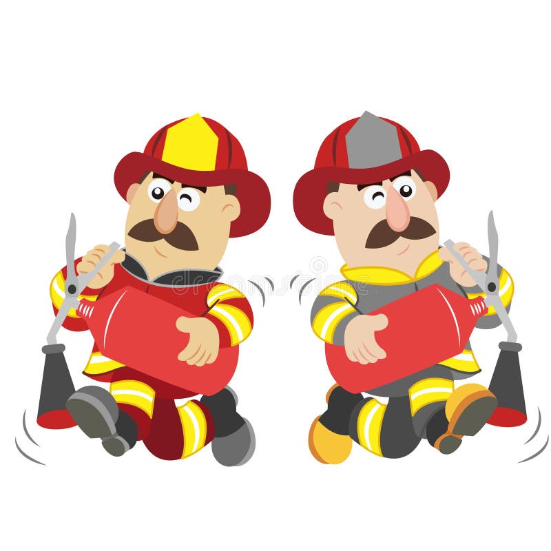 An Illustration of Cartoon Fireman Stock Vector - Illustration of ...