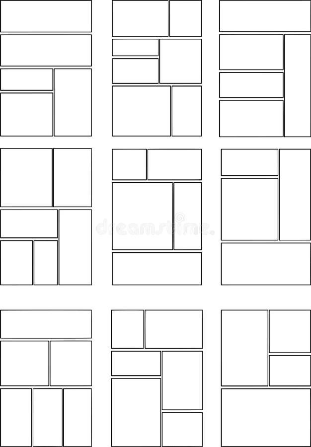 Illustration of a Cartoon Frame Outline Set Stock Vector - Illustration ...