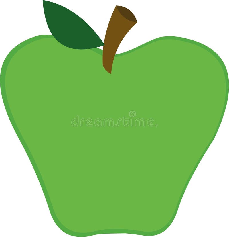 Illustration Cartoon Green Apple Stock Vector - Illustration of eating ...