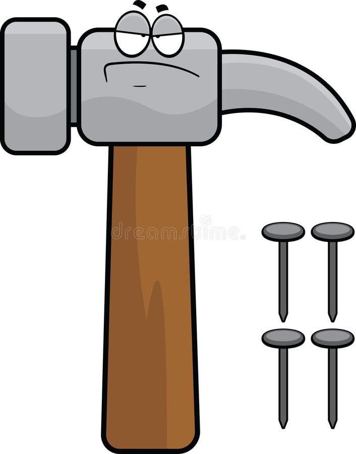 Grumpy Cartoon Hammer stock vector. Illustration of expression - 135412808