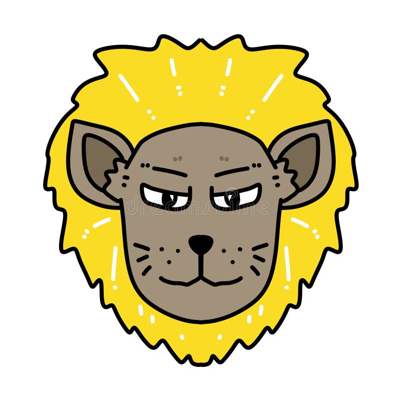 Illustration of a Cartoon Lion Head Stock Illustration - Illustration ...