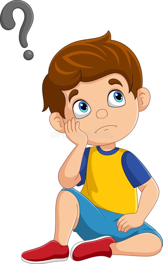 Cartoon Little Boy Thinking with Question Mark Stock Vector ... Cartoon Little Boy Thinking with Question Mark Stock Vector ...