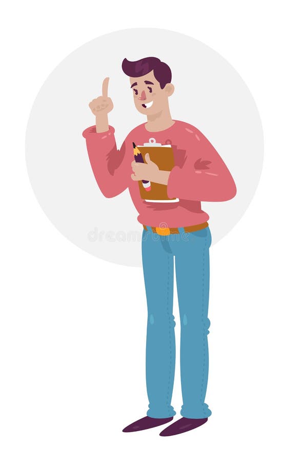 Illustration of a Cartoon Man with a Folder. Vector. the Manager in an ...