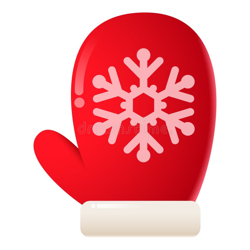 Illustration of Cartoon Mitten, Isolated on White Background Stock ...