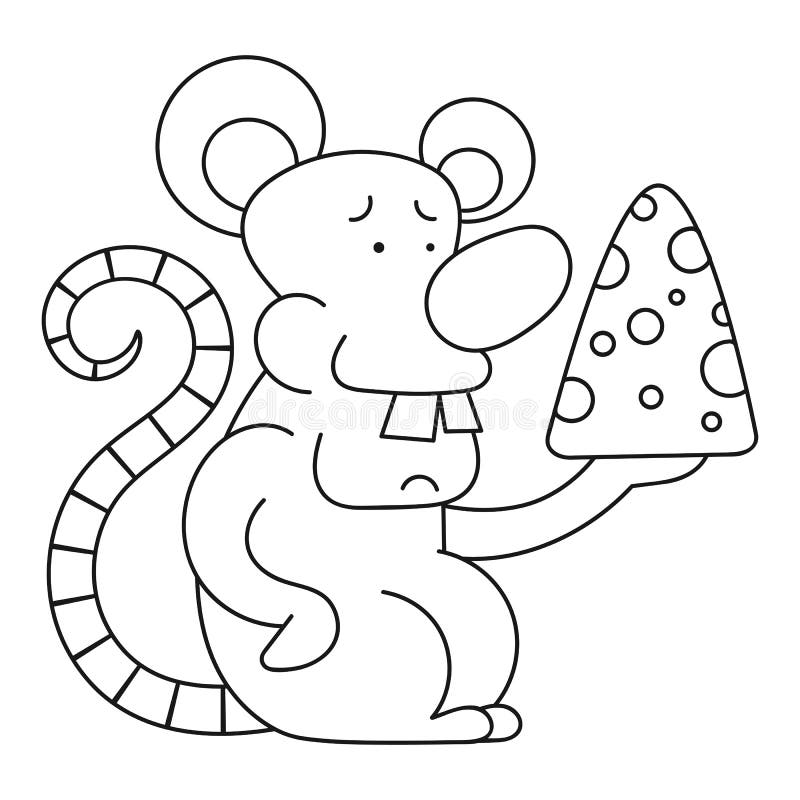 Illustration Cartoon Rat Coloring Book for Kids Stock Vector ...