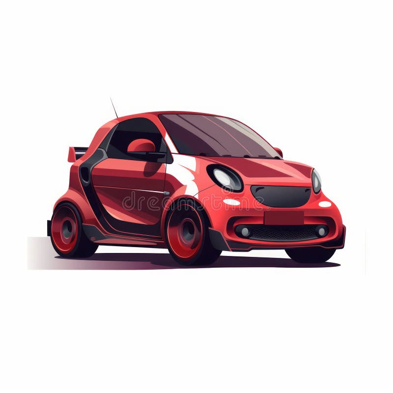 Illustration of a Cartoon of a Red Car. Stock Illustration ...