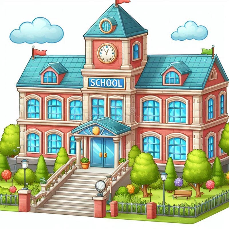 Illustration of Cartoon School Building Stock Illustration ...