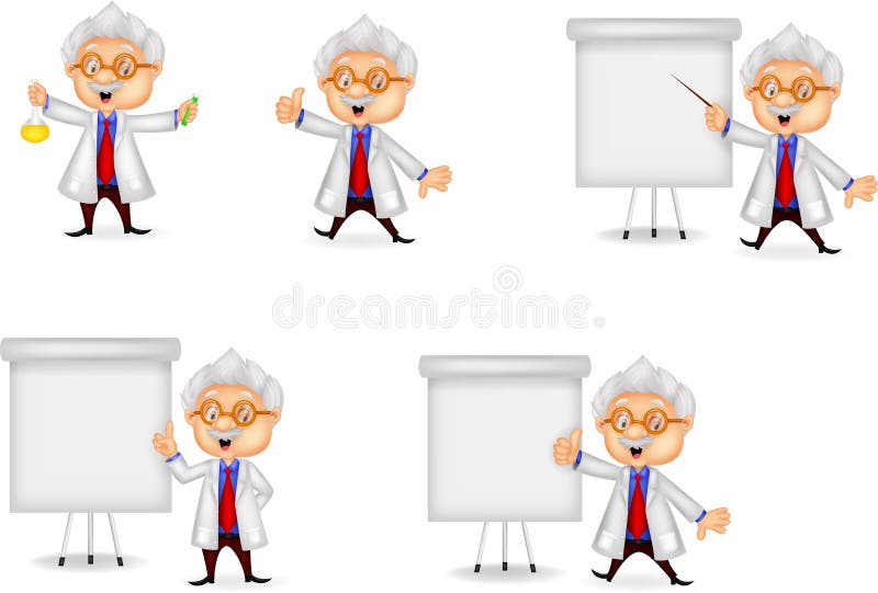 Cartoon Scientist Looking through Microscope Stock Illustration ...