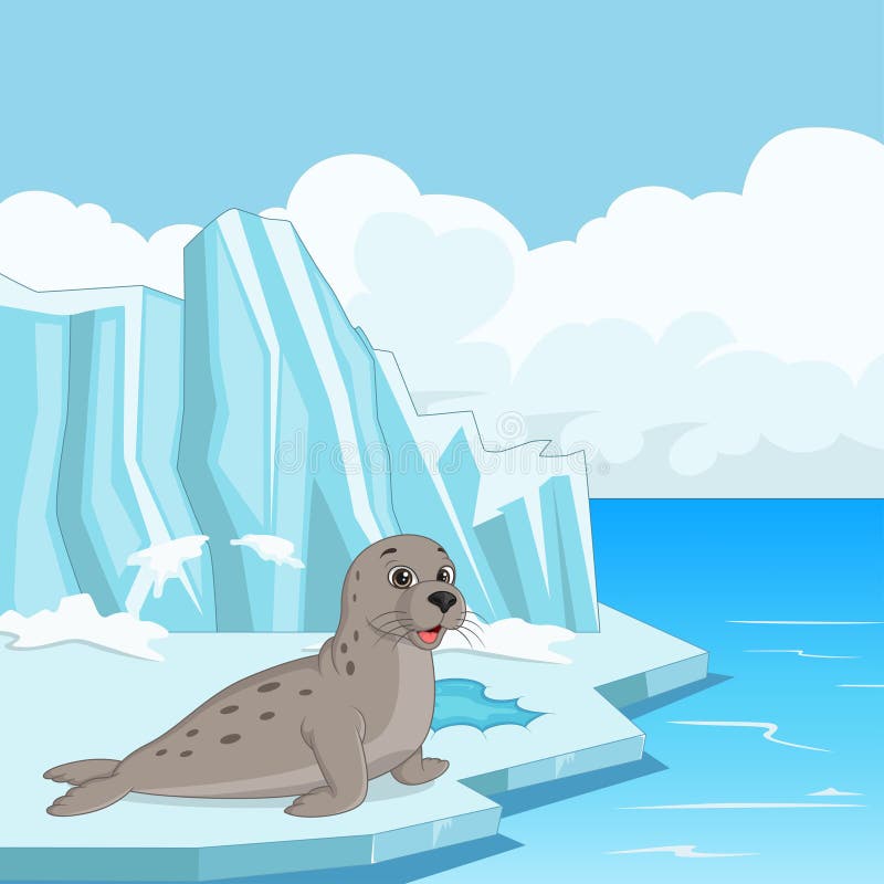 Polar Bear on Floating an Ice Stock Vector - Illustration of happy ...