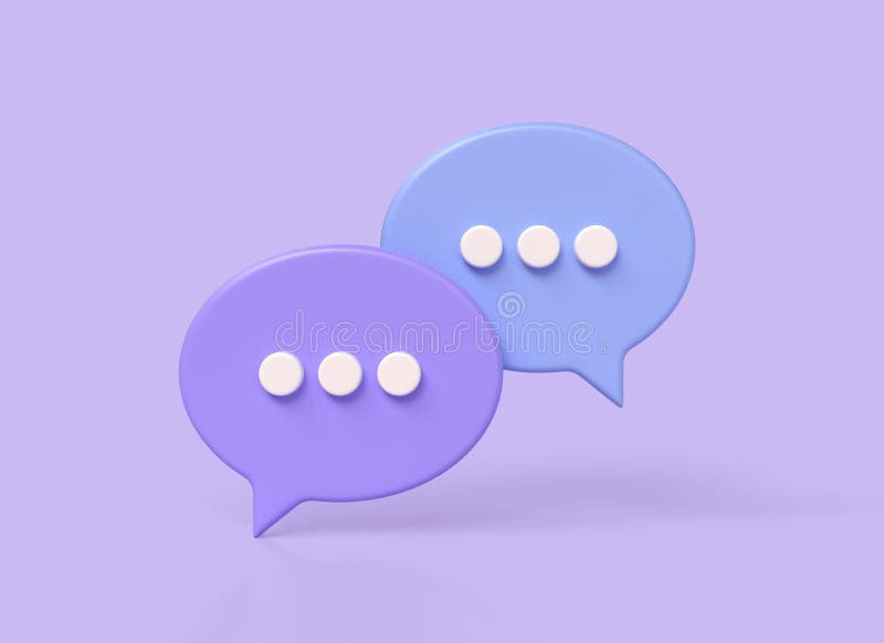 3d Speech Bubbles with Dots, Mention Icon in Comments or Social Network ...