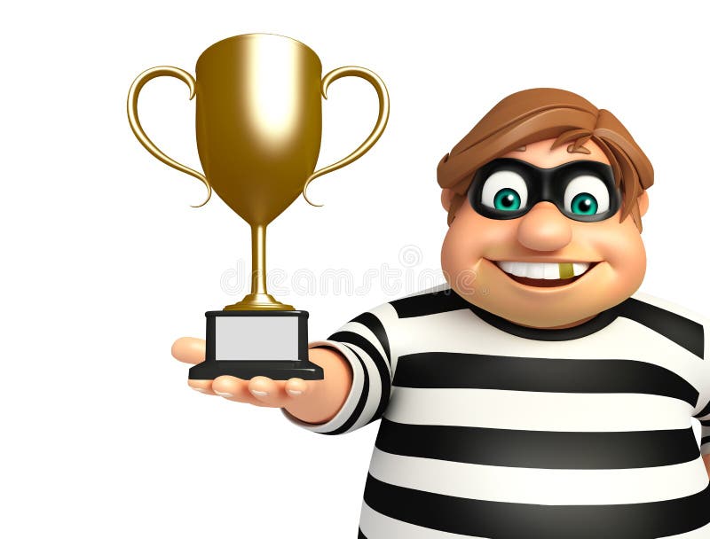 Illustration of Cartoon Thief with Stock Illustration - Illustration of ...