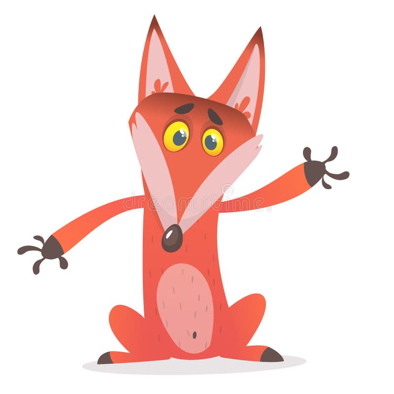 The Cute Cartoon Fox Is Very Smart And Clever Stock Illustration ...