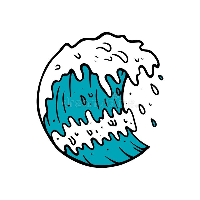 Illustration of Cartoon Wave. Vector Design Stock Vector - Illustration ...