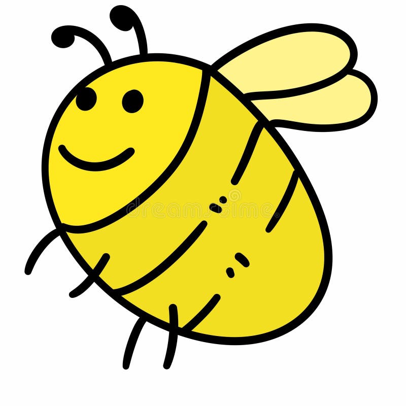 Illustration of Cartoon Yellow Bee Stock Illustration - Illustration of ...