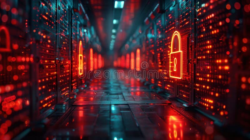 Illustration of a Castle on an Abstract Background. Cybersecurity ...