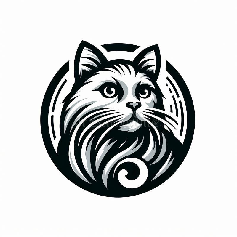 Illustration of a Cat Logo for a Brand Stock Illustration ...