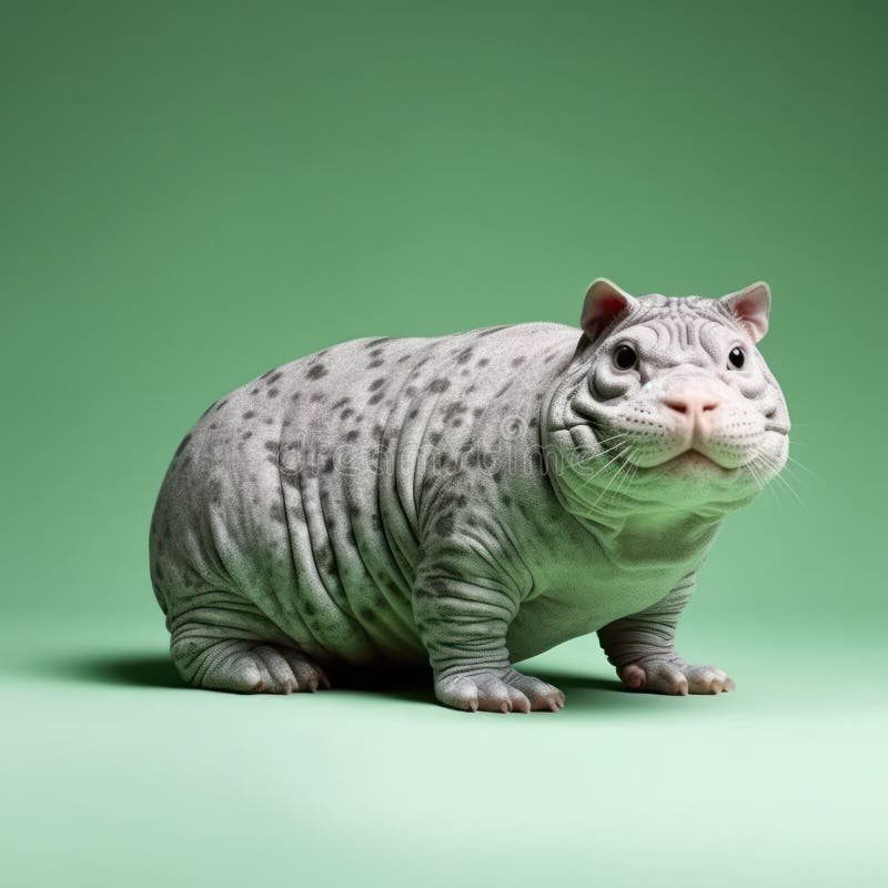 A Illustration of a Cat Mixed with a Hippo Stock Illustration ...