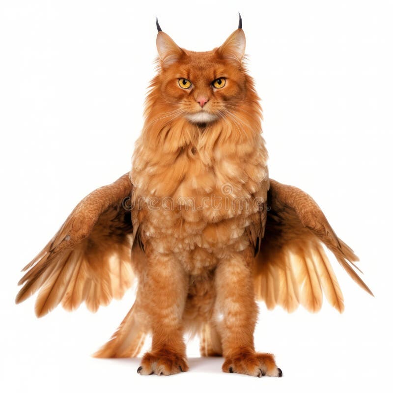 A Illustration of a Cat Mixed with a Owl Stock Illustration ...