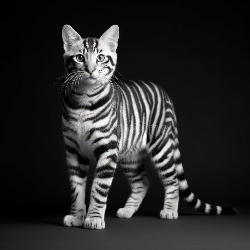 A Illustration of a Cat Mixed with a Zebra Stock Illustration ...