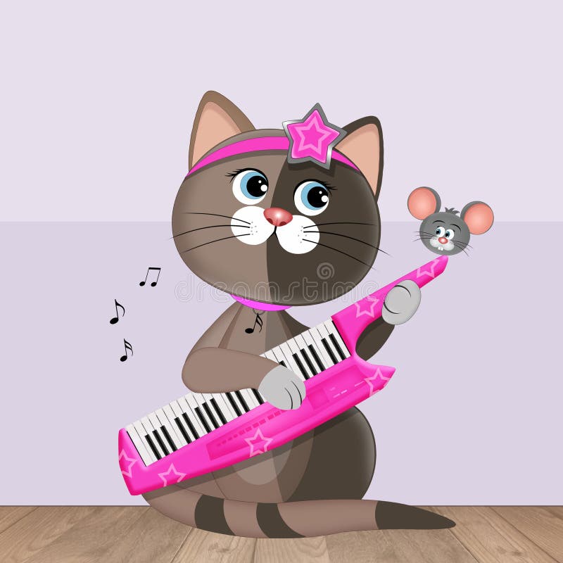 Cat Playing Piano Stock Illustrations – 158 Cat Playing Piano Stock ...