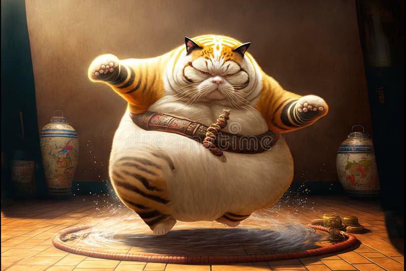 Illustration of Cat Practicing Sumo Generative Ai Stock Illustration ...