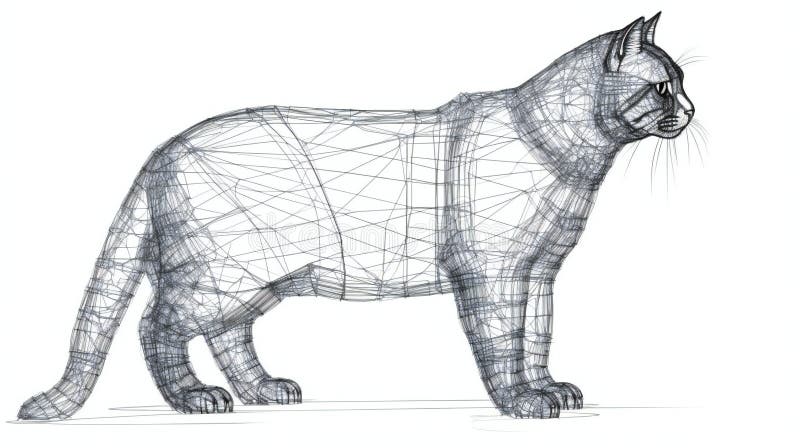Cat Wireframe Stock Illustrations – 482 Cat Wireframe Stock ...