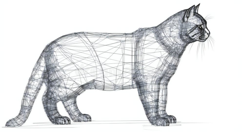 Cat Wireframe Stock Illustrations – 521 Cat Wireframe Stock ...