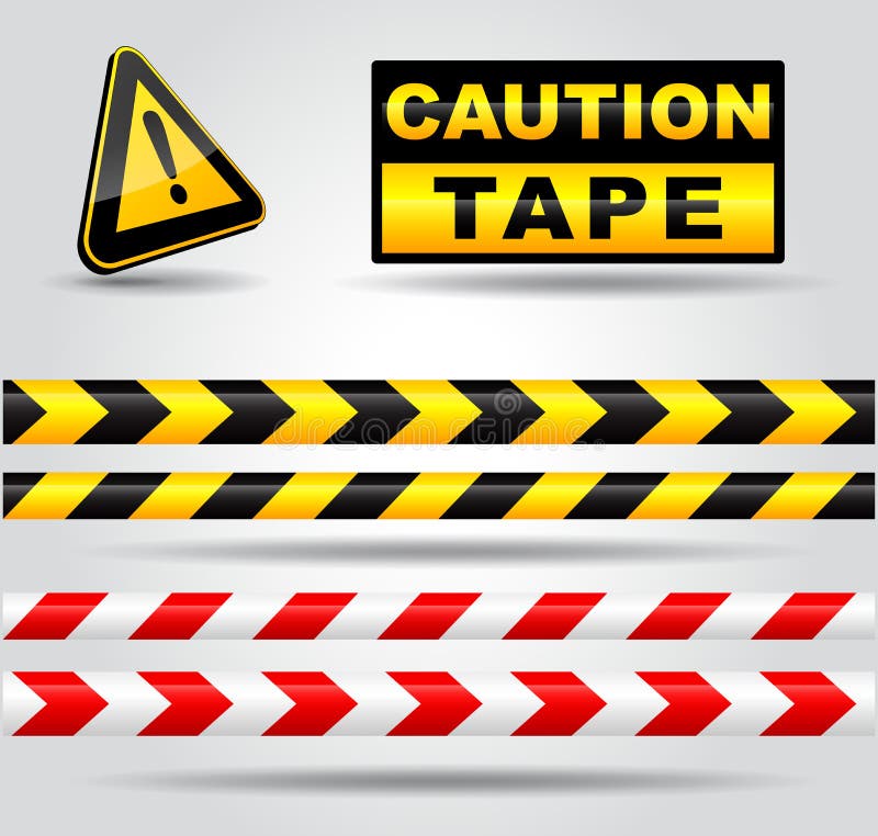 Caution Tape on White Background Stock Vector - Illustration of barrier ...
