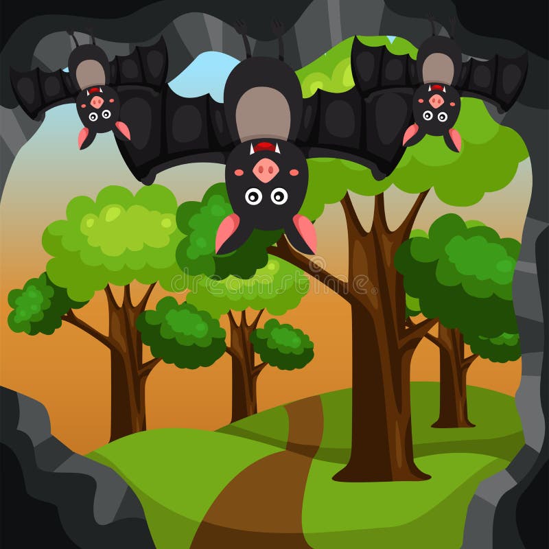 Illustration of cave bat stock vector. Illustration of isolated - 66919120