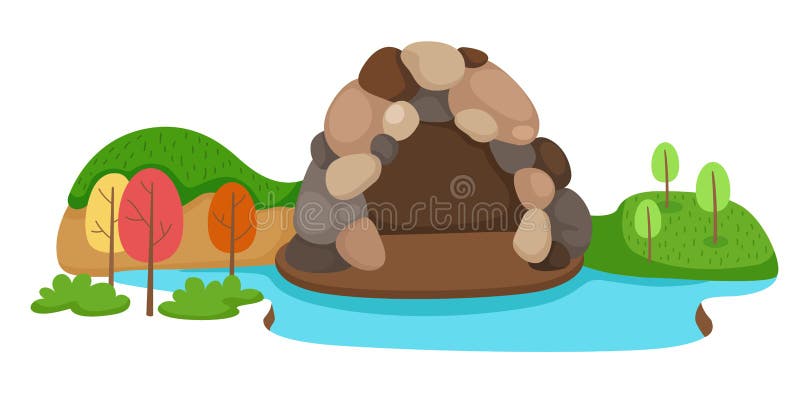 Illustration of cave stone stock vector. Illustration of century ...
